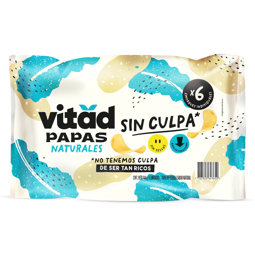 Papas naturales 24 g x6: crujientes, deliciosos y prácticas | Vitad